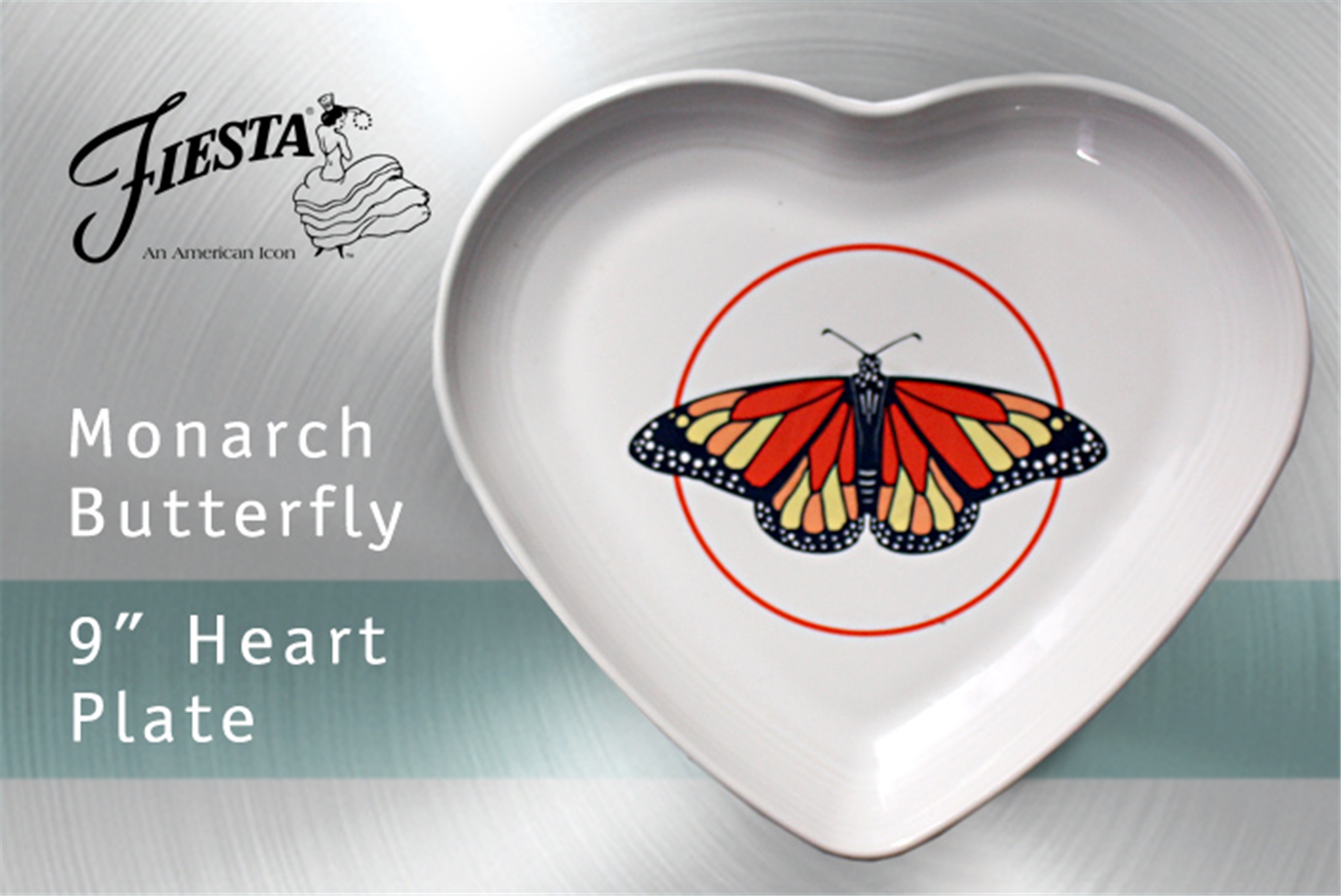 Fiesta Monarch Butterfly Heart Plate